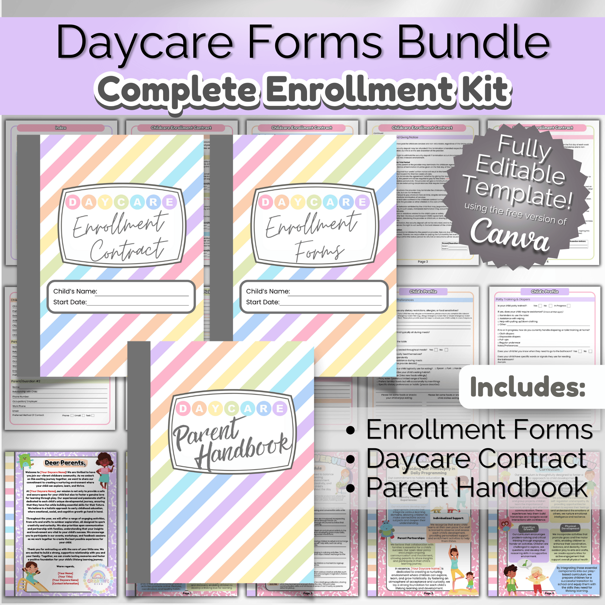 Daycare Forms Bundle- Registration Forms – Carissa's Creative Kids