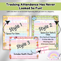 Childcare Sign in and Out Sheets | Printable PDF Canva Template ...