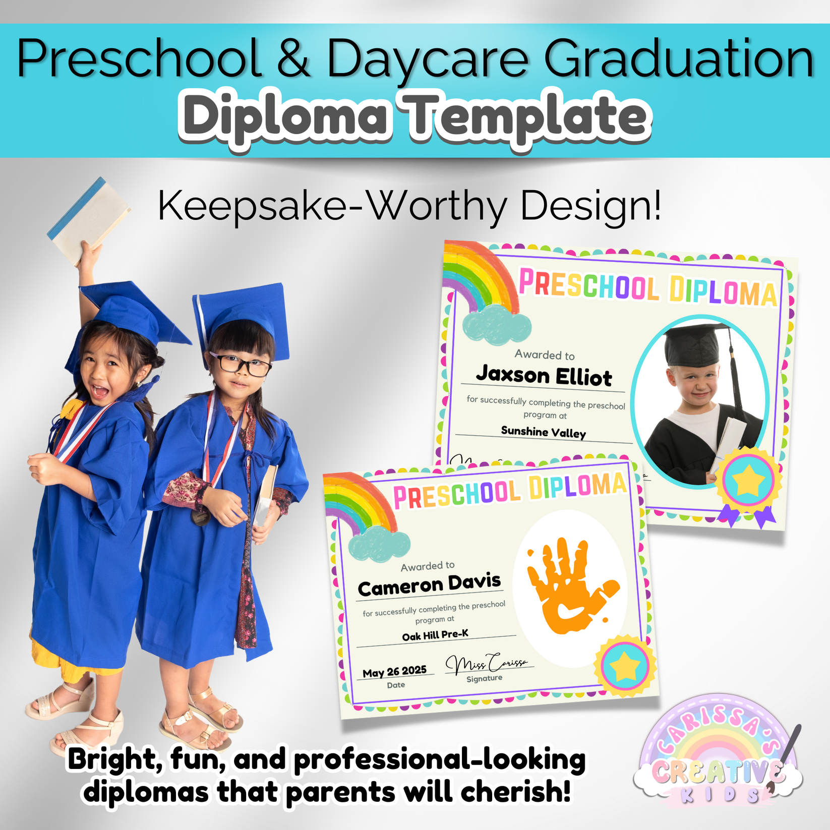 Editable Preschool Graduation Certificate – Carissa's Creative Kids