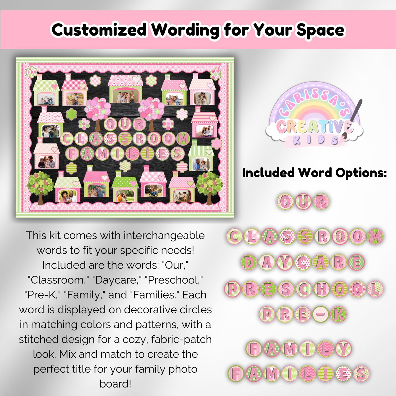 Family Bulletin Board Kit For Preschool & Daycare Classroom – Carissa's ...