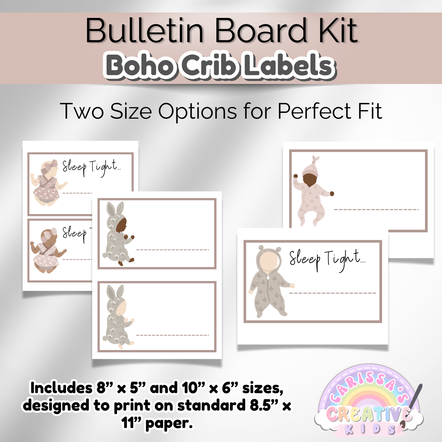 Boho Daycare Crib Labels Infant Classroom Printables Template | Cubbie ...