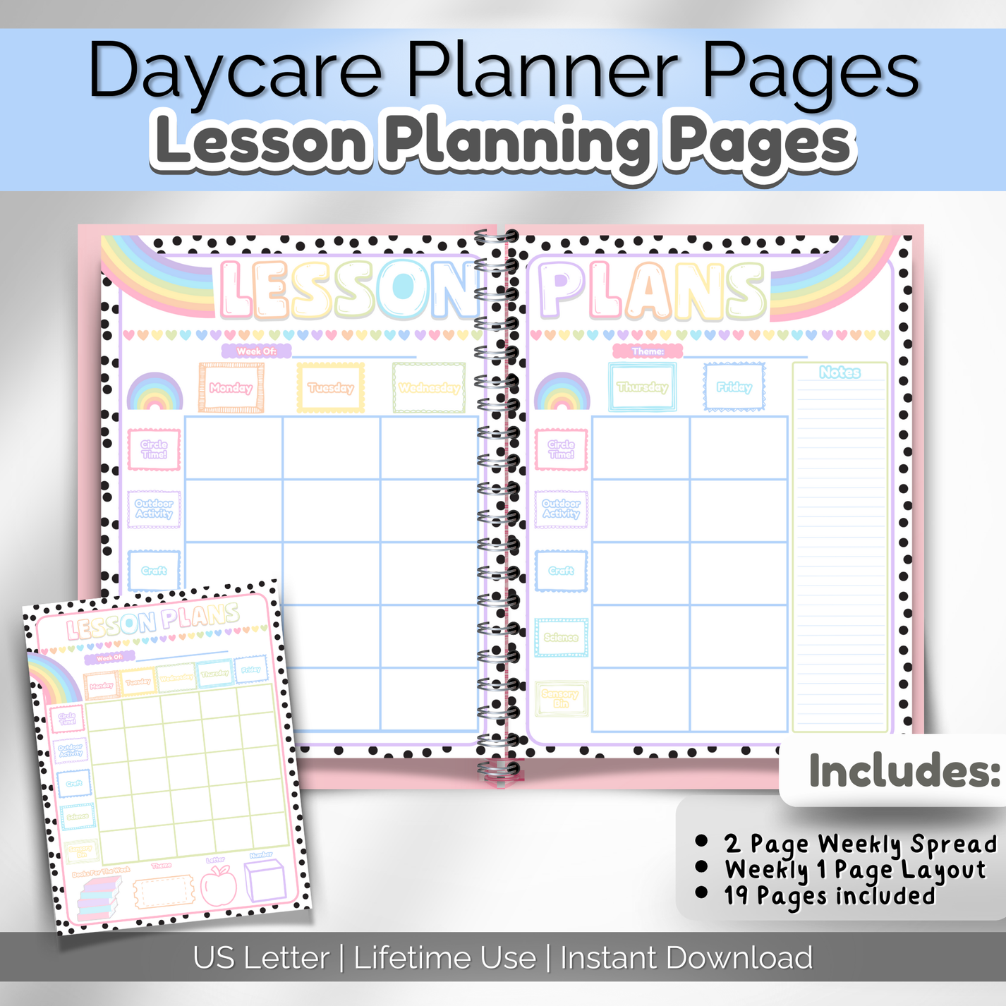 Daycare Lesson Planning Pages Daycare Teacher Binder – Carissa's ...