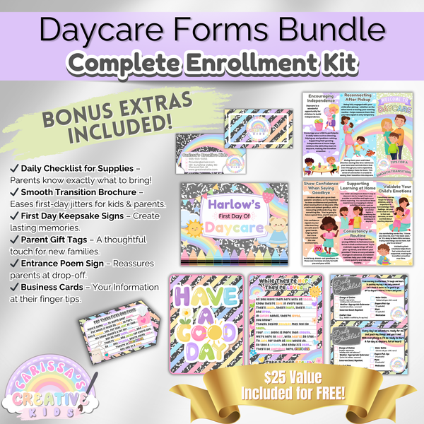 Daycare Enrollment Forms & Welcome Package – Carissa's Creative Kids