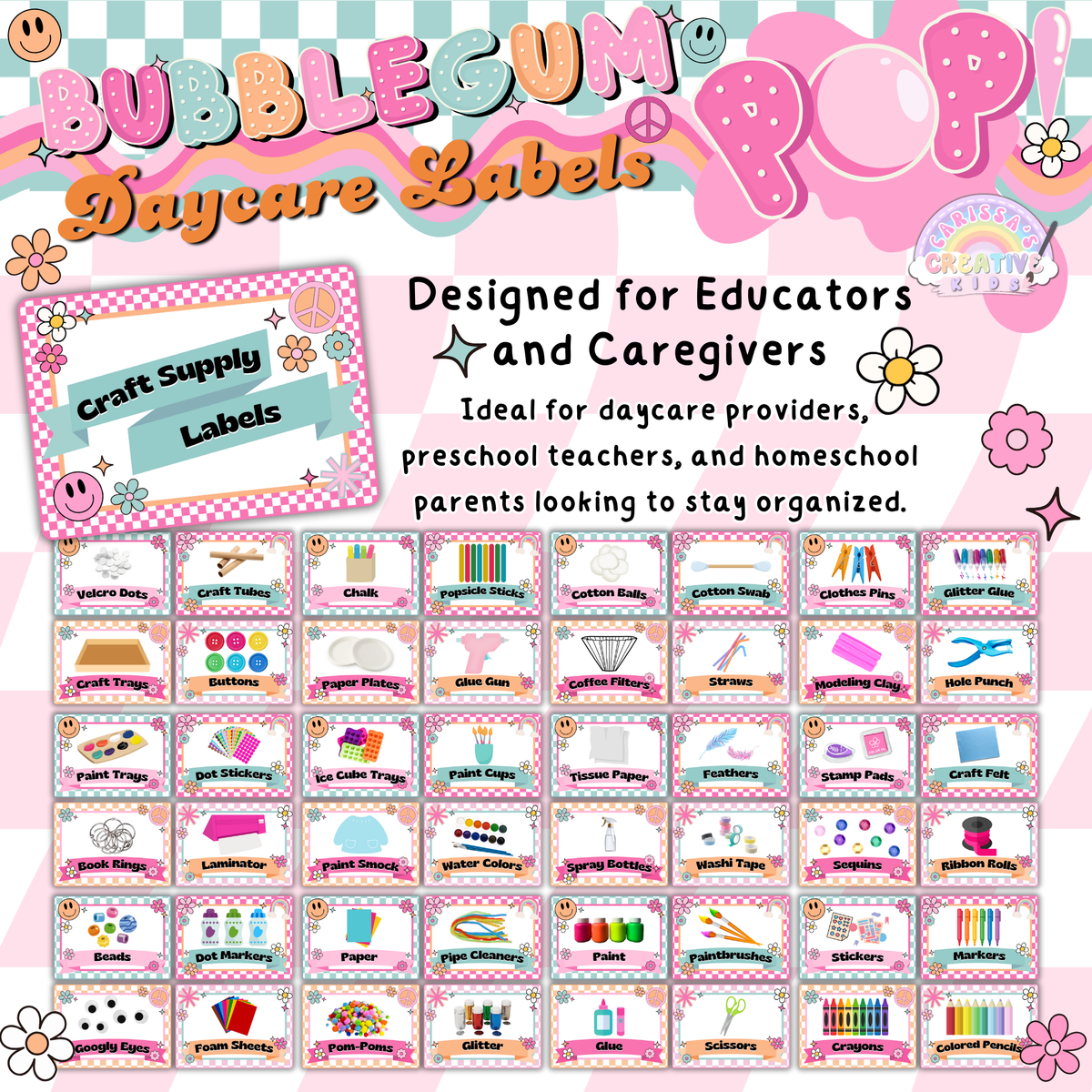 Daycare Classroom Organization Labels | Preschool Labels with Pictures ...