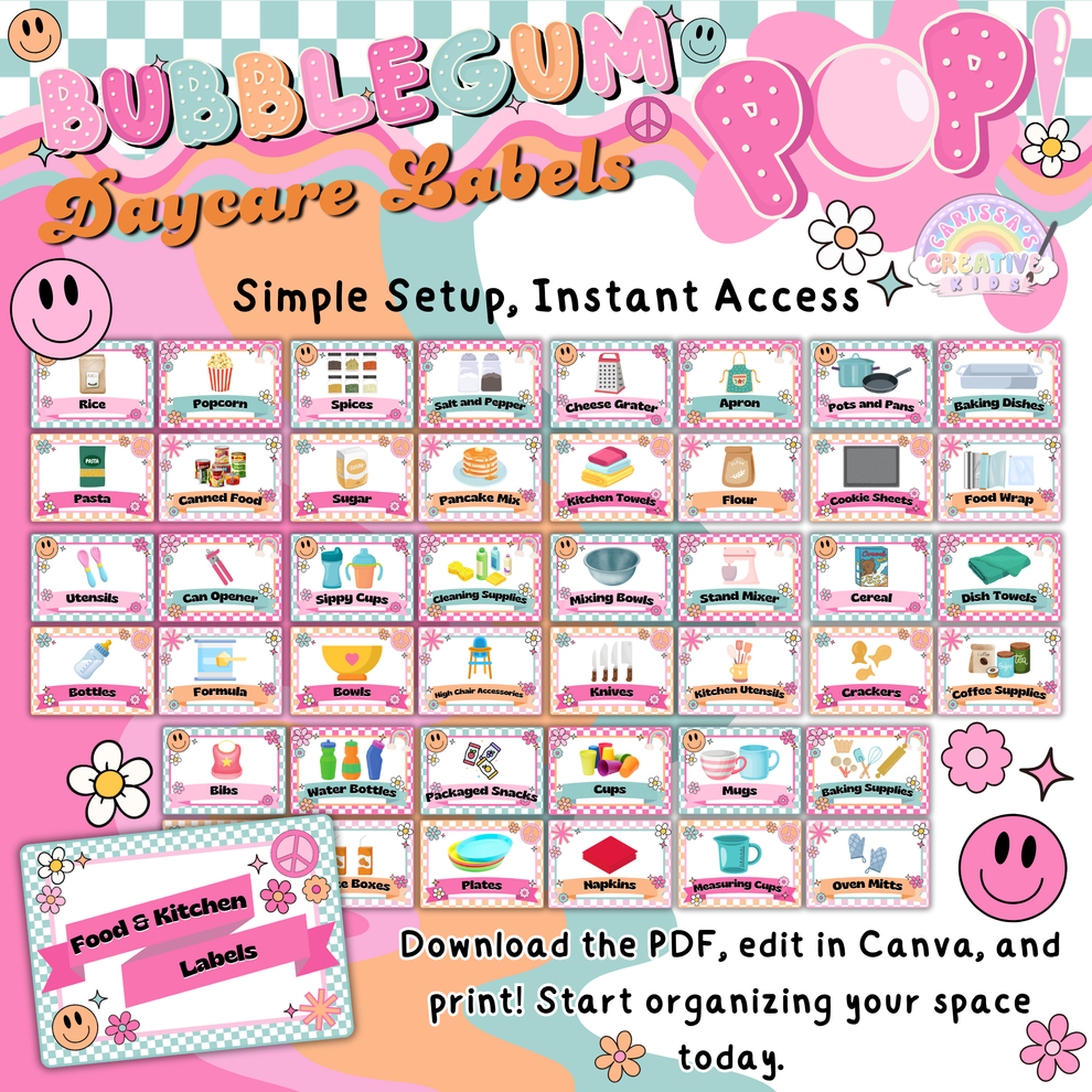 Daycare Classroom Organization Labels | Preschool Labels with Pictures ...