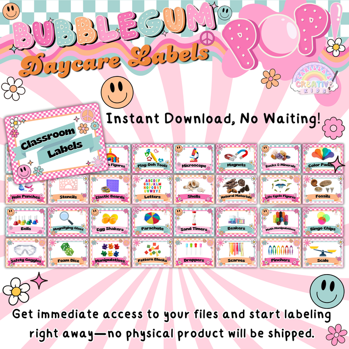 Daycare Classroom Organization Labels | Preschool Labels with Pictures ...