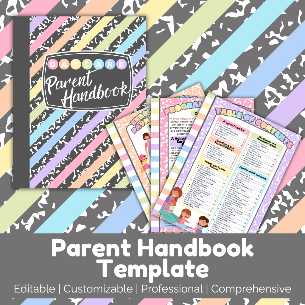 Editable Daycare Parent Handbook Template for Childcare – Carissa's ...