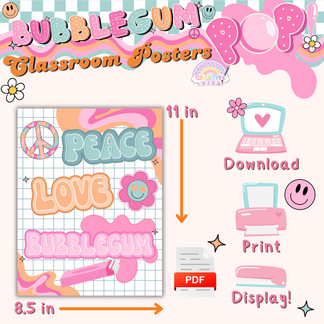 Bubblegum Pop! Classroom Posters – Carissa's Creative Kids
