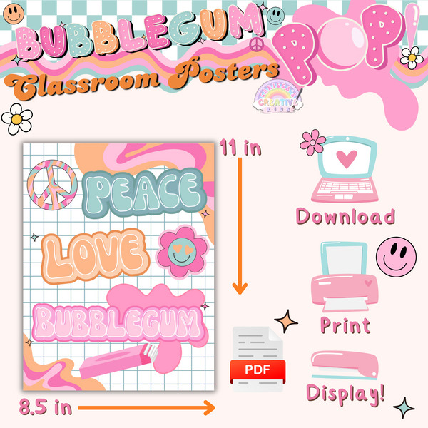 Bubblegum Pop! Classroom Posters – Carissa's Creative Kids