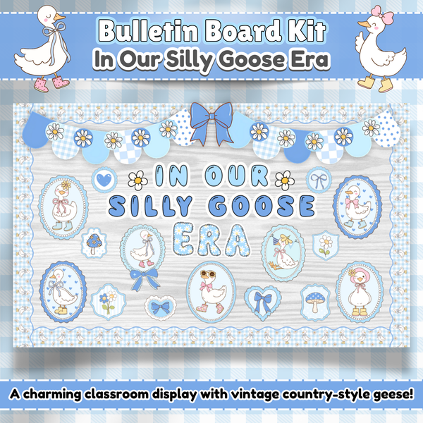 Vintage Retro Blue Ribbon Country Goose Bulletin Board Kit | Silly Goo ...