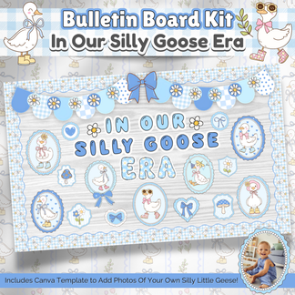 Vintage Retro Blue Ribbon Country Goose Bulletin Board Kit | Silly Goo ...