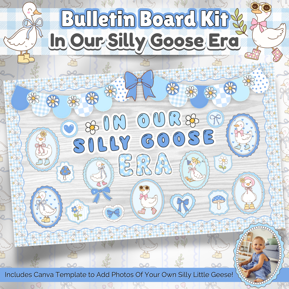 Vintage Retro Blue Ribbon Country Goose Bulletin Board Kit | Silly Goo ...