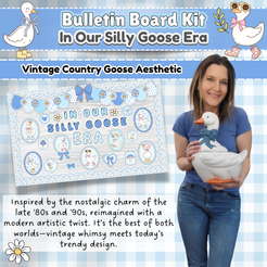 Vintage Retro Blue Ribbon Country Goose Bulletin Board Kit | Silly Goo ...