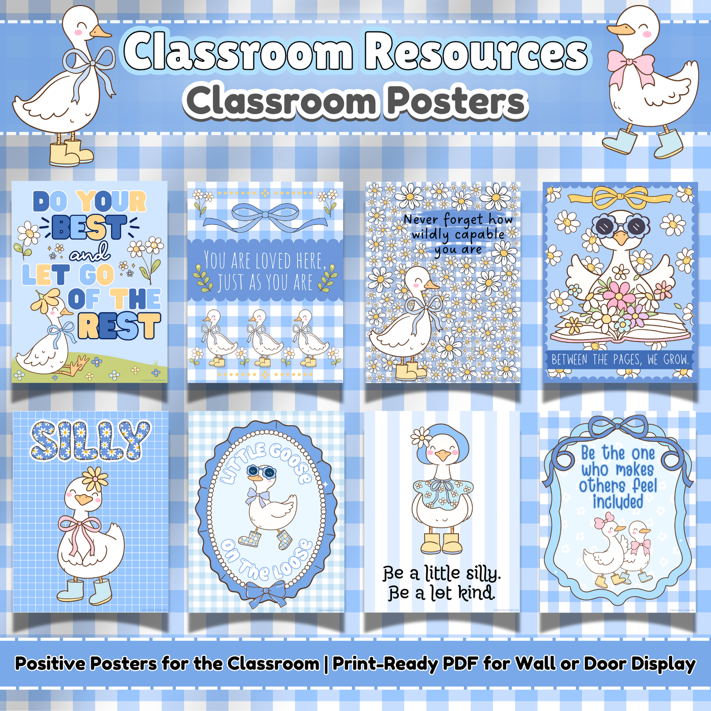 Silly Goose Classroom Posters – Printable Educational Wall Art for Kid ...