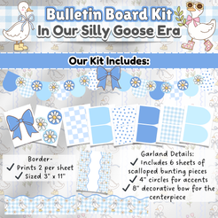 Vintage Retro Blue Ribbon Country Goose Bulletin Board Kit | Silly Goo ...